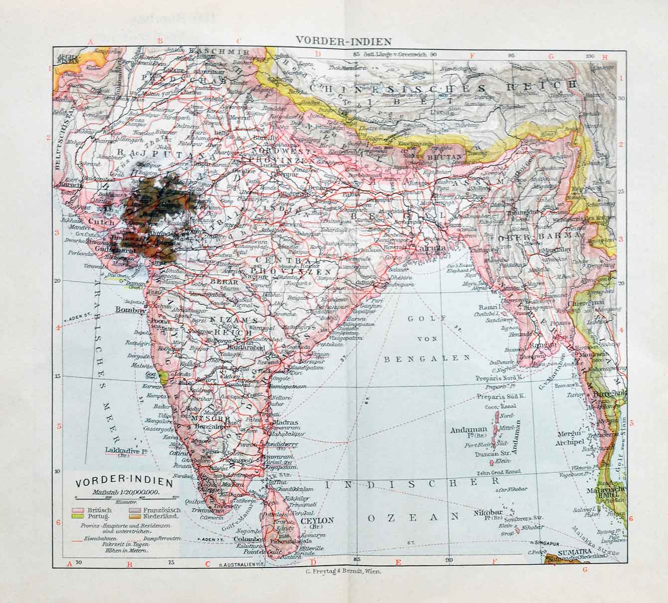 Nazi Germany's Map of Bombay With Eagle & Swastika Seal 1940s - Past-India