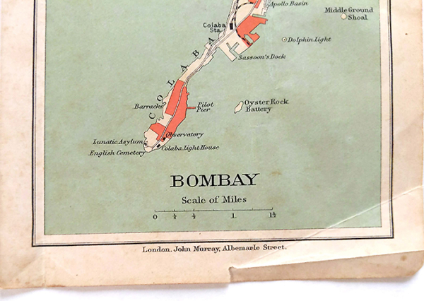 Bombay Fort, Colaba, Malabar Hill - Vintage Map 1924 - Past-India
