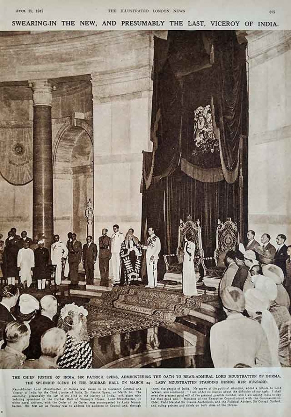 Swearing-In of Viceroy Lord Mountbatten In Delhi, 1947 Print - Past-India