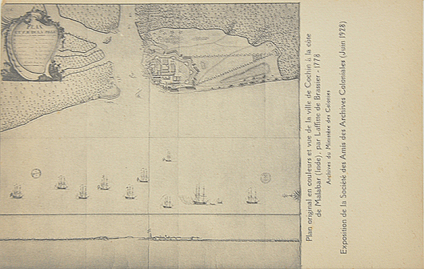 Old Postcard - Plan View Of The Town Of Cochin 1928 - Past-India