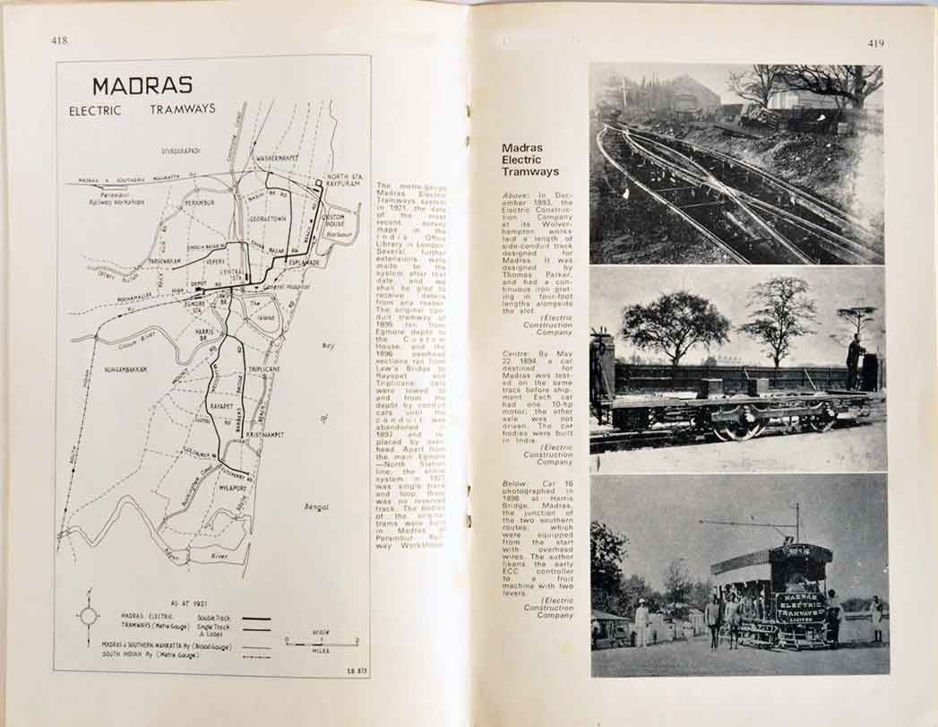 Electric Trams In Madras During British India Era, 1973 Print - Past-India