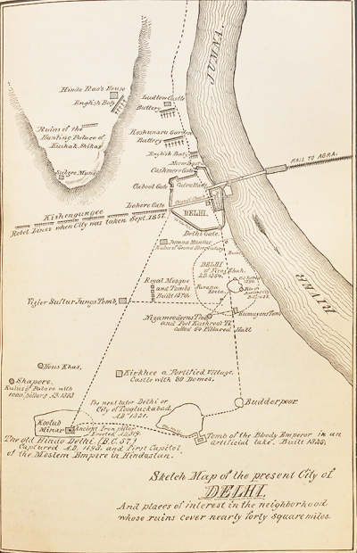 The City Of Old Delhi Map 1877 - Past-India