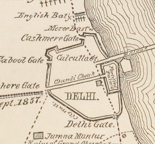 The City Of Old Delhi Map 1877 - Past-India