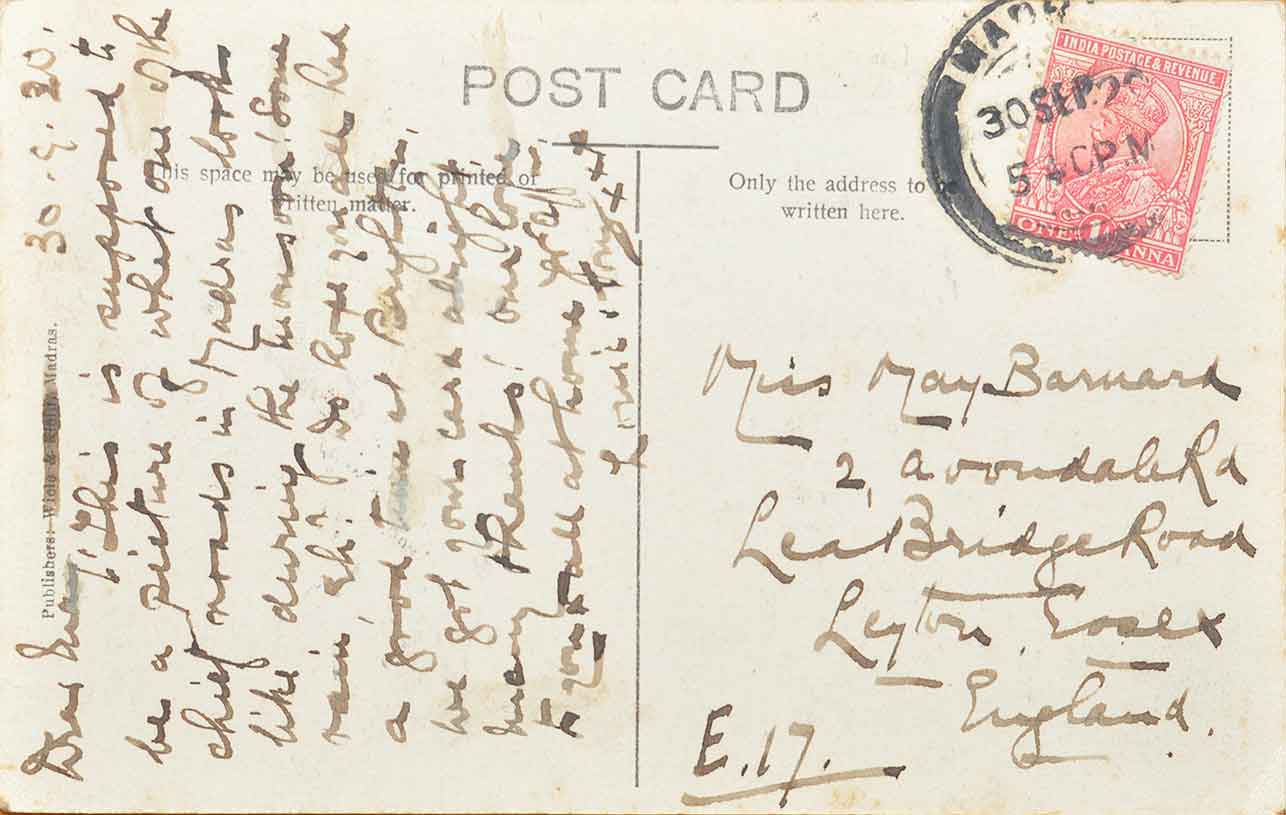 Mount Road In Monsoon British Era Madras, 1900 Postcard - Past-India