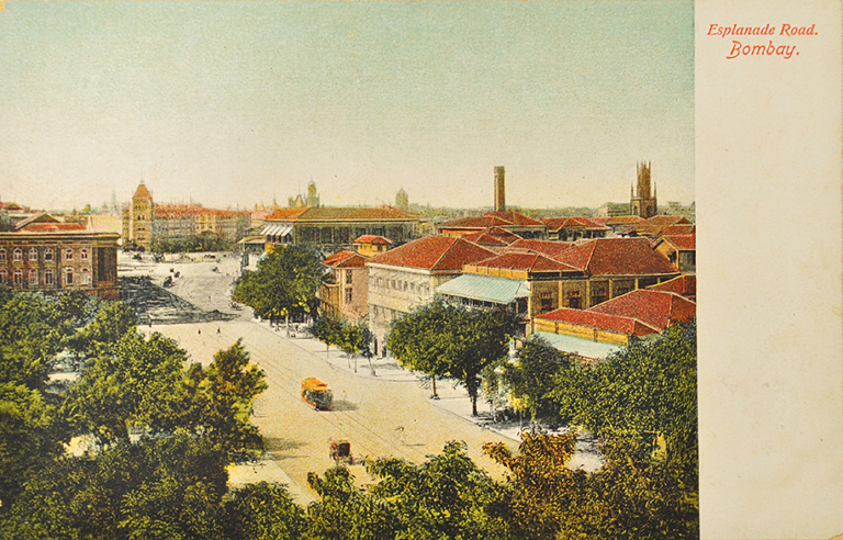 Esplanade Road & Tram Bombay, 1905 Postcard - Past-India