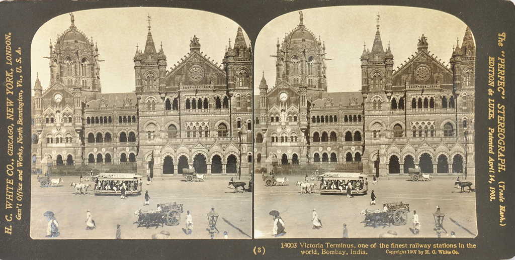Victoria Terminus & Horse Tram Bombay, 1903 Photo - Past-India