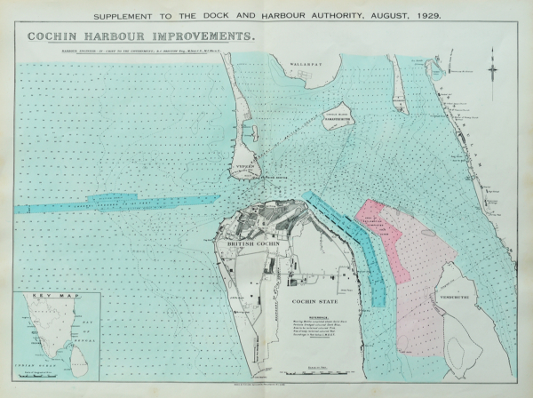 Construction of Willingdon Island Kochi, 1929 Map - Past-India