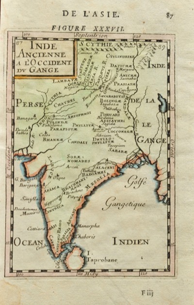 Ancient India West of The Ganges, Old Map 1683 - Past-India