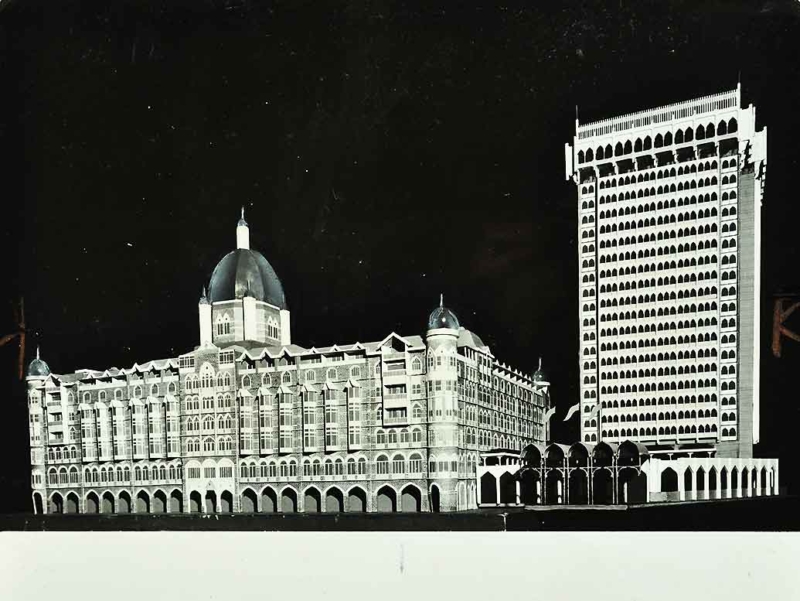 Scale Model of The Taj Mahal Hotel & Tower Bombay, 1971 Photo - Past-India