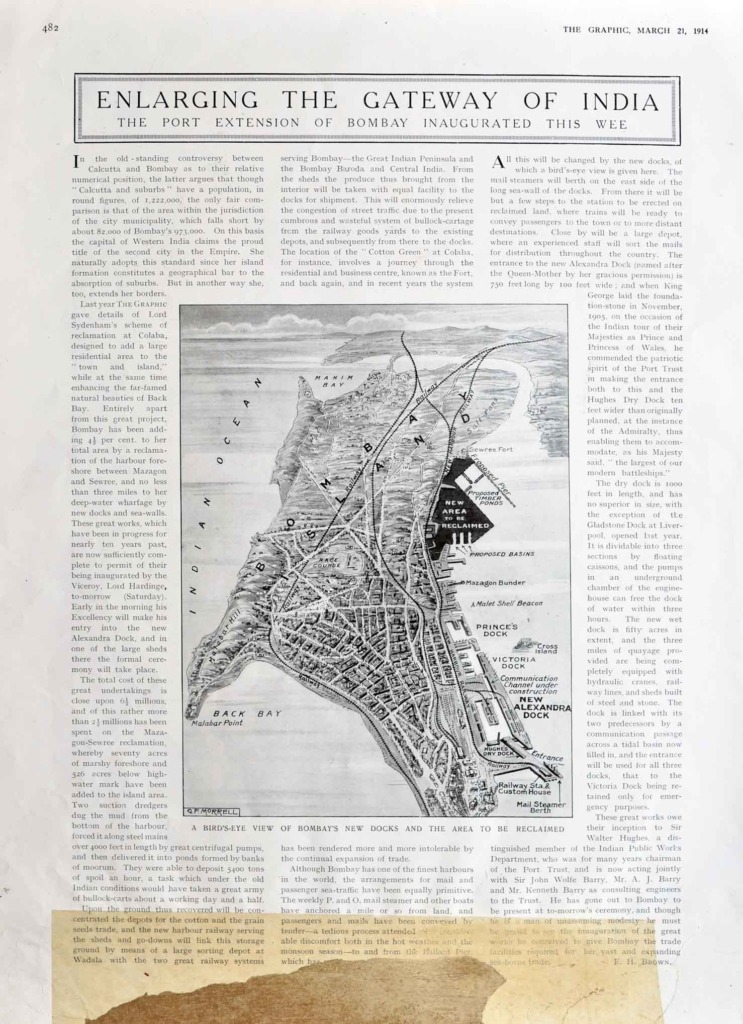 Enlarging Bombay Port The Gateway of India, 1914 Print - Past-India